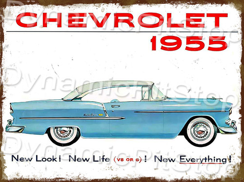 Chevrolet 1955 Rustic Tin Sign Garage Australian Made | Dynamic Pit Stop35