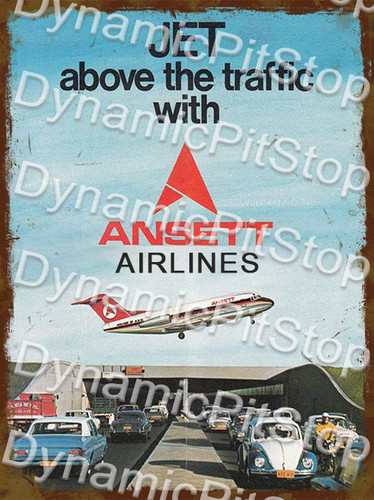 Ansett Airlines Jet Rustic Tin Sign Vintage Australian Made | Dynamic ...