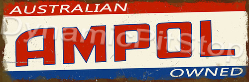 Ampol Logo Rustic Tin Sign Australian Made | Dynamic Pit Stop35