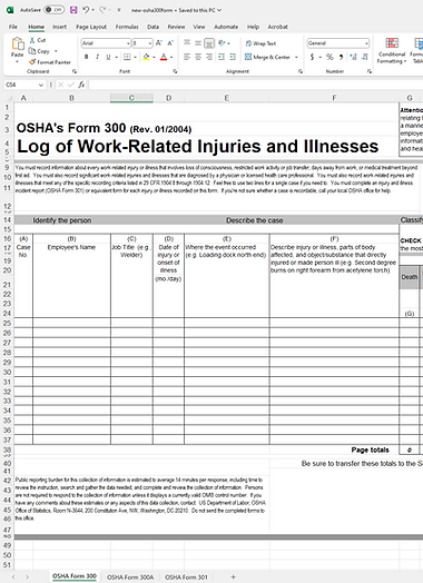 Free OSHA 300 Forms | RH Safety Consultants
