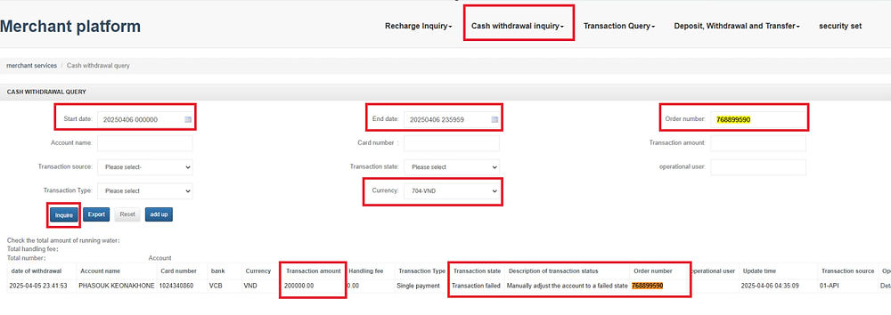 (PG Backend) Verification Steps for Withdrawal Added Back to Merchant Balance