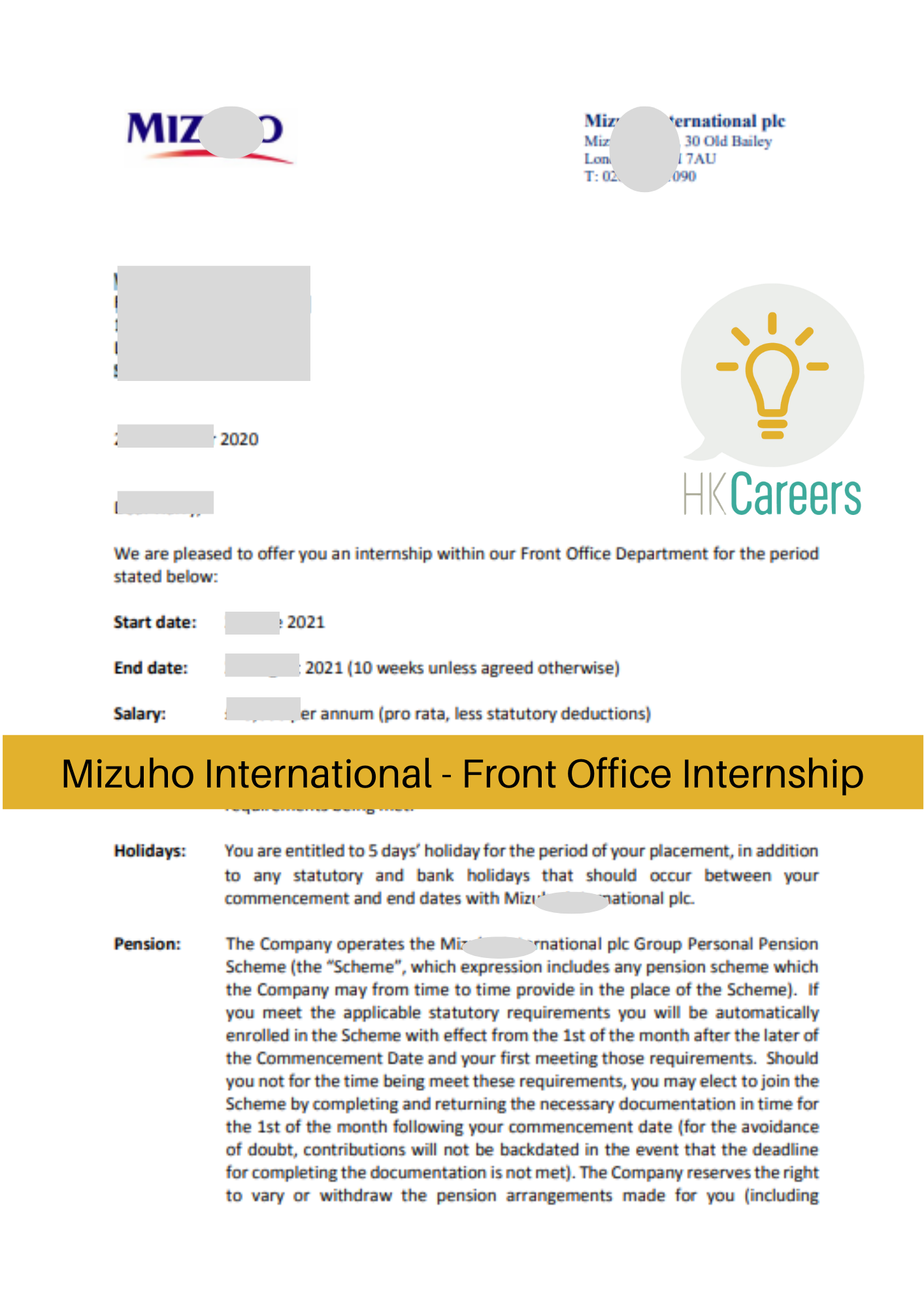 Mizuho International - Front Office Internship (2021) 1
