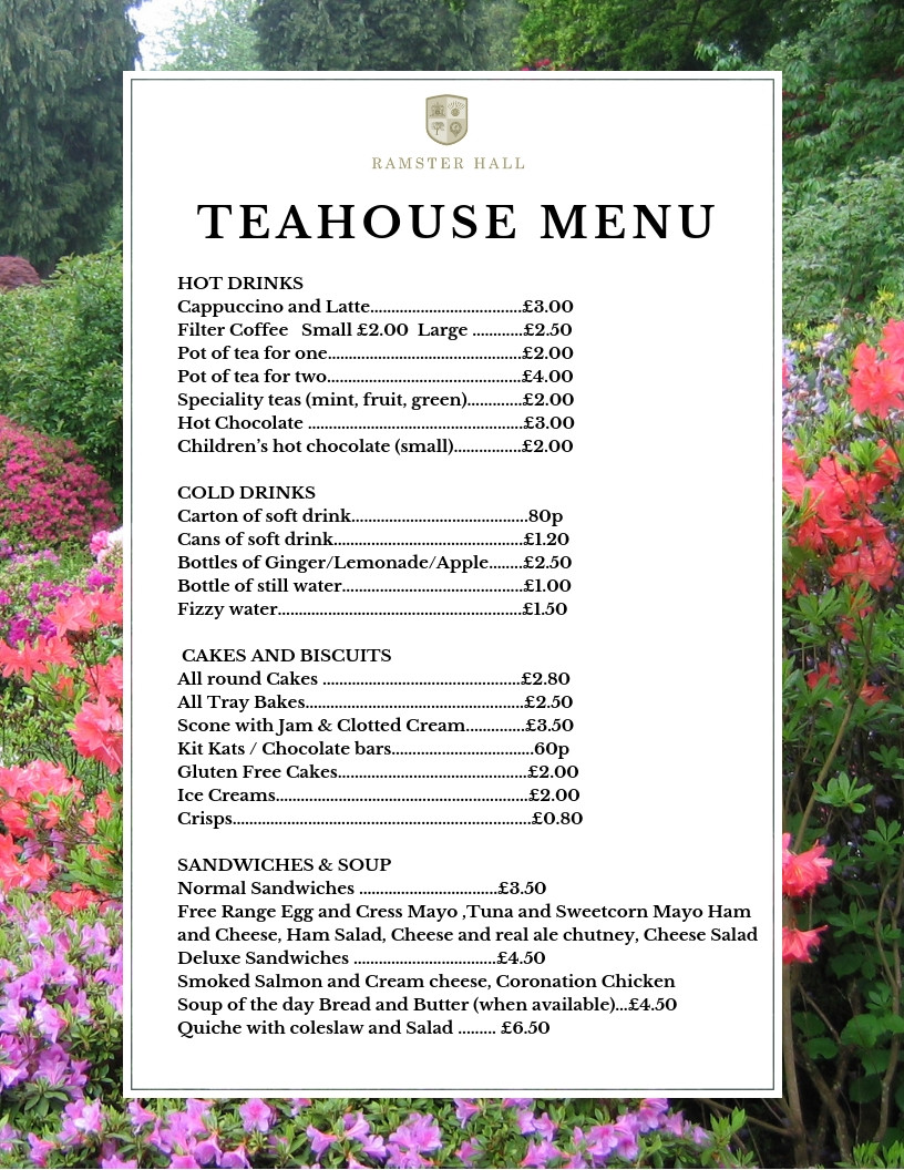 Teahouse Menu Teahouse Menu