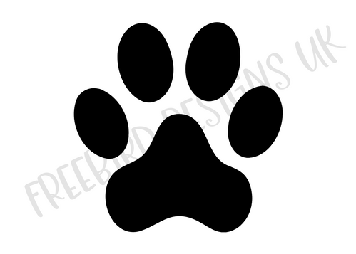 Furry Dog Paw Print Vinyl Decal Sticker | FreeBird Designs UK
