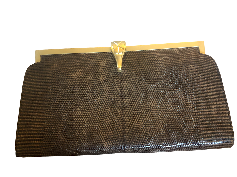 Kieselstein-Cord alligator clutch w/snake head and chain strap | Labels ...