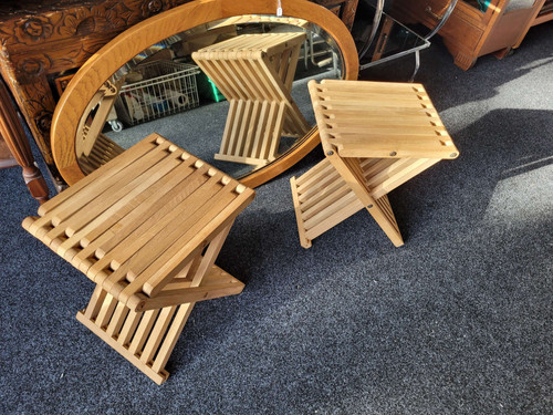 Nice oak fold out stools | My Site