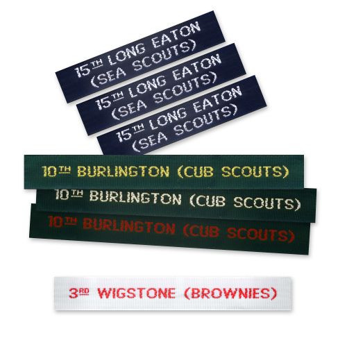Scout & Guide Woven Nametapes (12mm) (36 in a pack) | Namemark