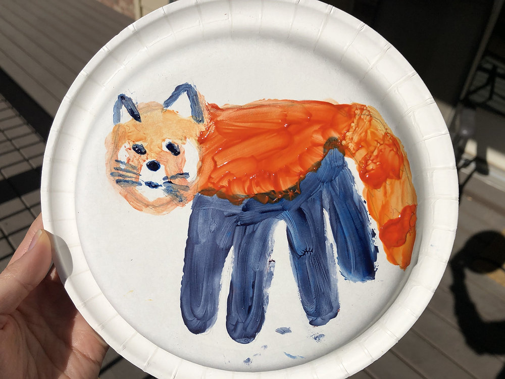 Easy Hand Print Red Panda Craft