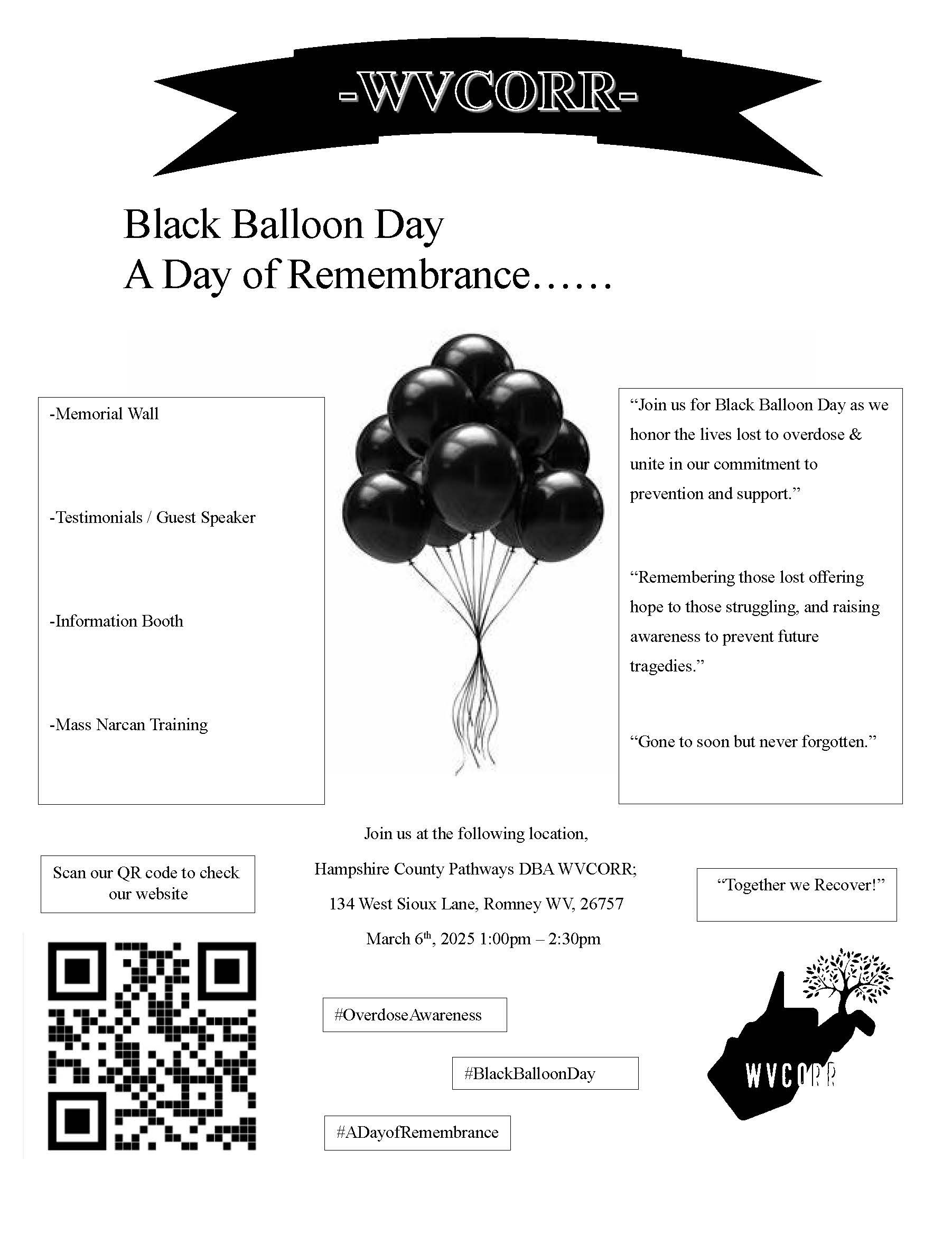 Black Balloon Day | WVCORR