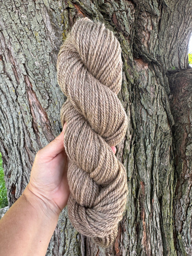 “Trewely” 100% Romney Wool Yarn, 3 ply Bulky, Barnwood | mitten-state-wool