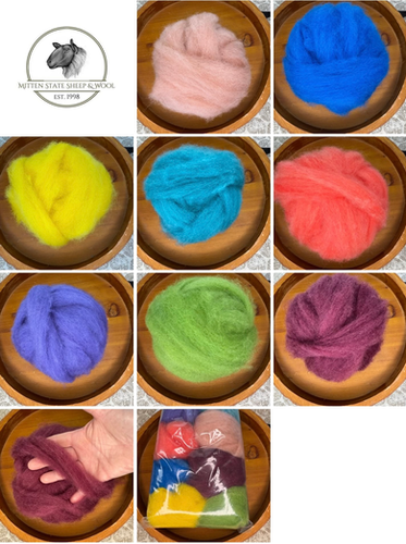 Romney Wool Roving, 2 oz. | mitten-state-wool