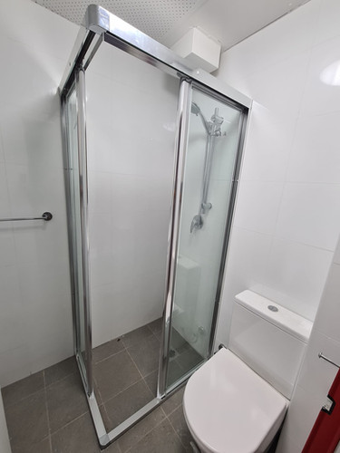Fully framed corner entry shower screen | Sydney showers and g