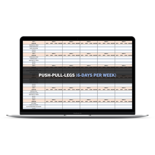 Push-Pull-Legs (6-Days per Week) Hypertrophy Training Template ...