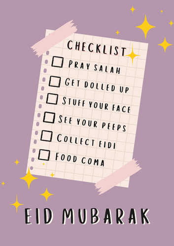 Eid Mubarak Checklist | Crescent Camel