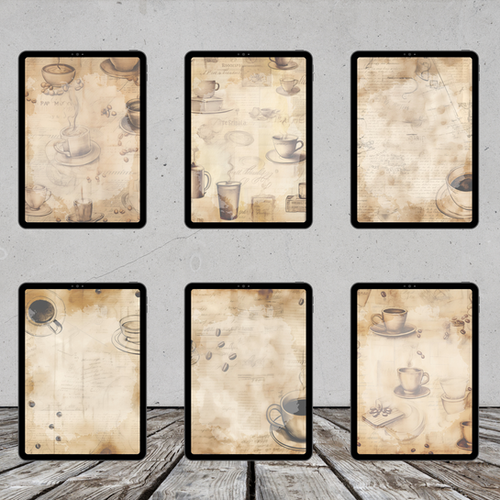 **Digital Only** Coffee Backgrounds Vertical Layout | Steph's Design Space