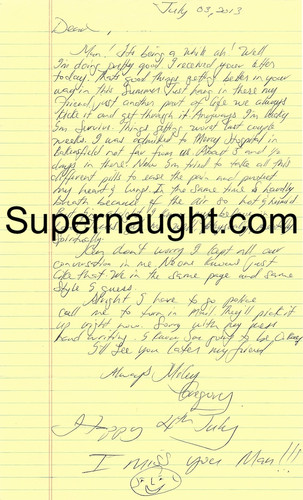 Greg Miley Letter and Signed Envelope | Supernaught