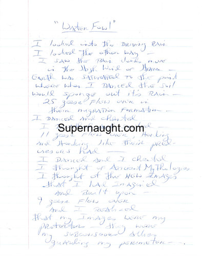 Herbert Mullin Water Fowl Handwritten Poem | Supernaught