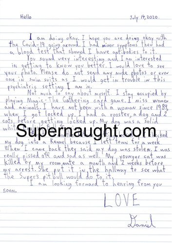 Daniel Rakowitz Letter and Envelope Set Both Signed | Supernaught