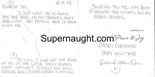 Richard Allen Davis Christmas Card and Envelope Set Both Signed ...