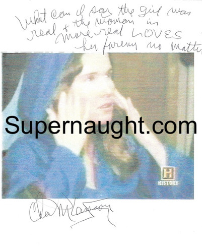 Charles Manson Autographed Sandra Good Blue Photo | Supernaught