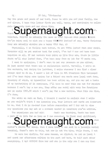 John Weber Letter and Envelope Set Both Signed | Supernaught