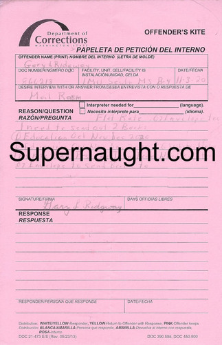 Gary Ridgway Offender Kite and Book | Supernaught