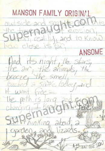 Lori Walleman Ansom 13 Manson Family Poem and Artwork Signed | Supernaught