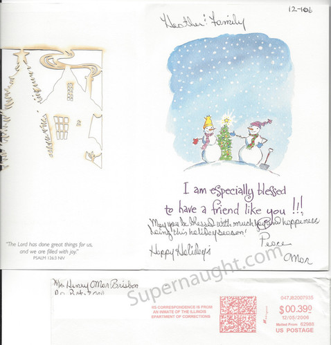 Henry Brisbon Christmas Card and Envelope Set Both Signed | Supernaught