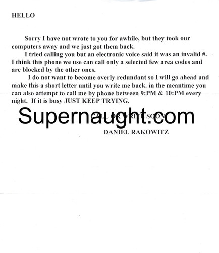 Daniel Rakowitz Letter with Signed Envelope | Supernaught