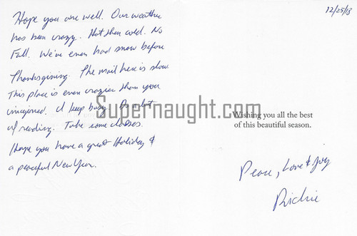 Richard Angelo Signed Christmas Card with Envelope