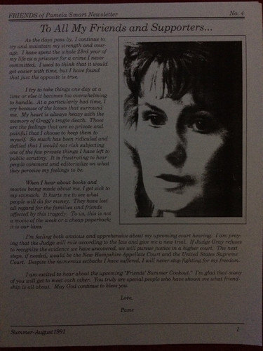 Friends of Pamela Smart Newsletter #4 Summer 1991