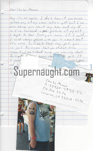 Charles Manson Fan Mail Letter Photo And Envelope | Supernaught