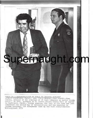 Juan Corona 1973 Corona Grimaces Press Photo | Supernaught