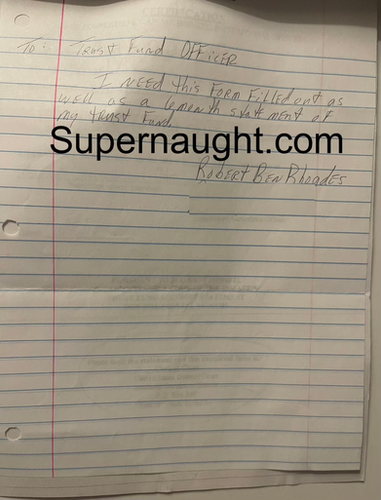 Robert Ben Rhoades Trust Fund Document Signed | Supernaught