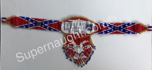 Charles Manson Hand Beaded ATWA Choker Necklace Thumbprint Signed ...