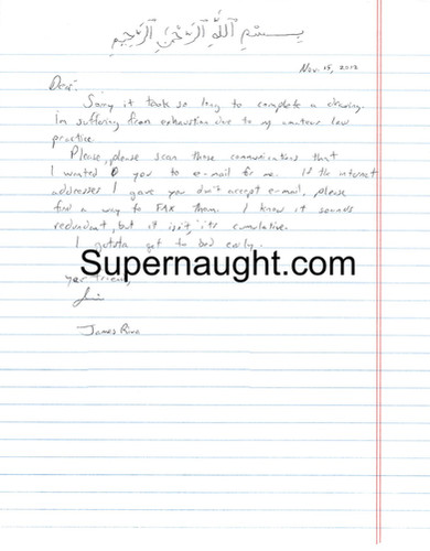 James Riva Letter and Envelope Set Both Signed | Supernaught