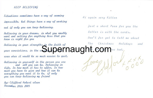 Clifford Olson Christmas Card with Poem Signed | Supernaught