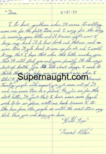 Howard Allen Letter and Envelope Set Both Signed | Supernaught