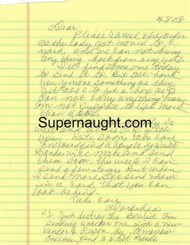 Dorothea Puente Letter and Envelope Both Signed With Wristband ...