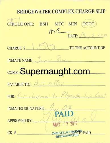 James Riva Paid Charge Slip 2012 | Supernaught