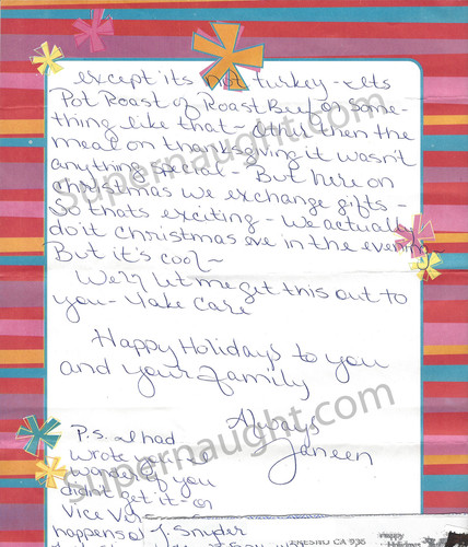 Janeen Snyder Three Page Letter and Envelope Set Both Signed | Supernaught