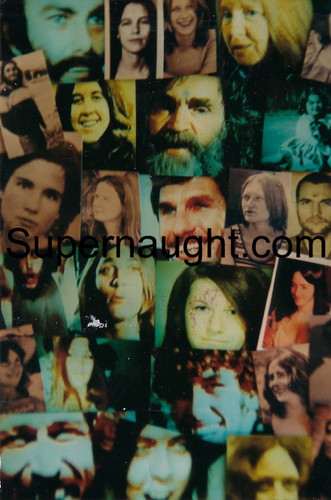 Charles Manson Postcard Photo Family Collage Signed Twice | Supernaught