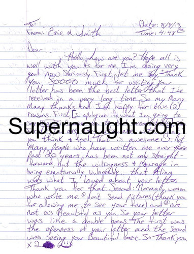 Eric Smith Signed 8 Page Letter | Supernaught
