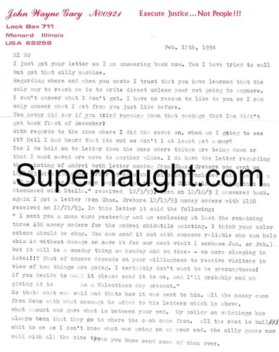 John Wayne Gacy Signed Letter With Envelope