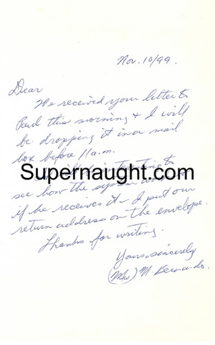 Marilyn Bernardo Letter and Envelope Set Both Signed | Supernaught
