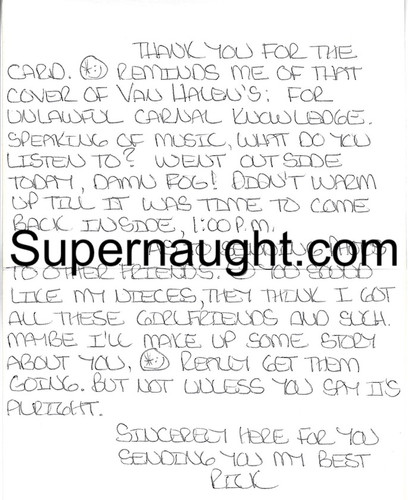 Richard Allen Davis Signed Thank You Card | Supernaught