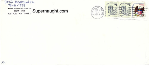 David Berkowitz Signed Envelope 1979
