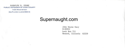 John Wayne Gacy Cook County Public Defender Envelope | Supernaught