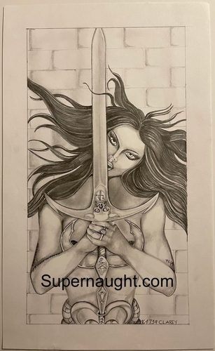 Richard Clarey Female Warrior Artwork Signed | Supernaught