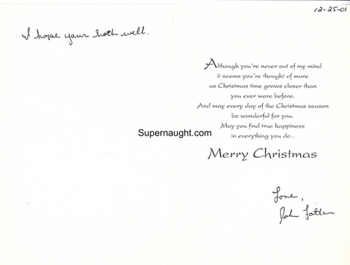 John Lotter Signed Christmas Card With Envelope | Supernaught